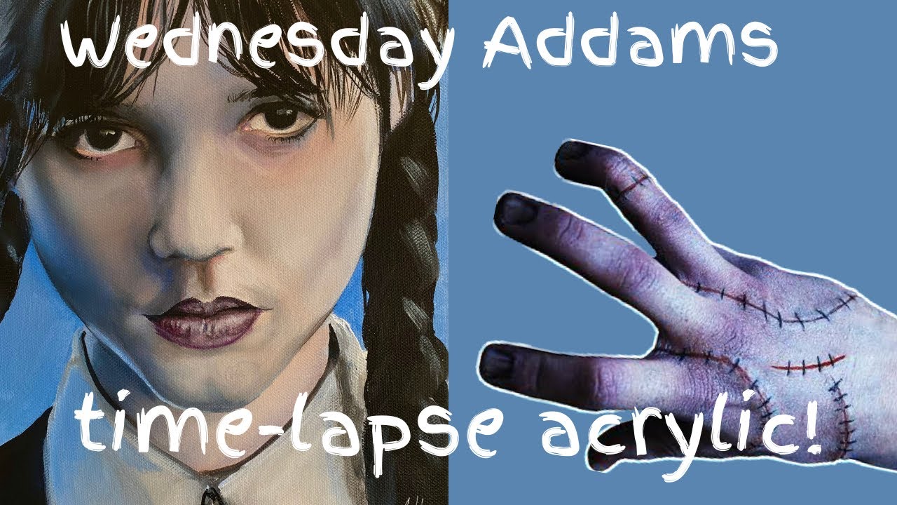 Painting Wednesday Addams (Jenna Ortega) || Timelapse realistic Acrylic ...