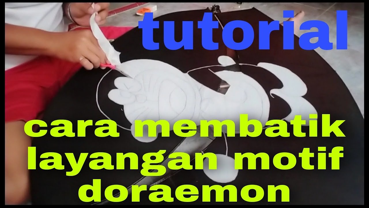 Tutorial membatik layangan karakter kartun doraemon - YouTube