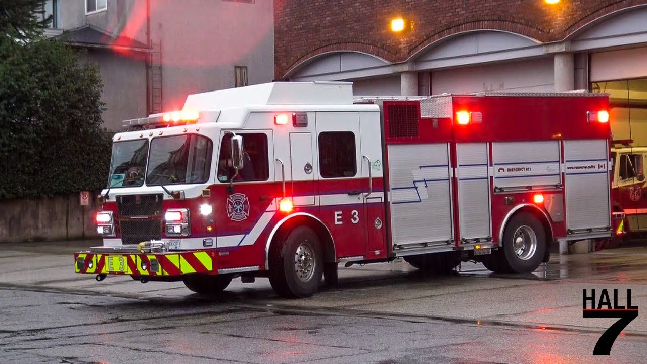 Vancouver Fire & Rescue Services - Engine 3 & BCEHS Responding - YouTube