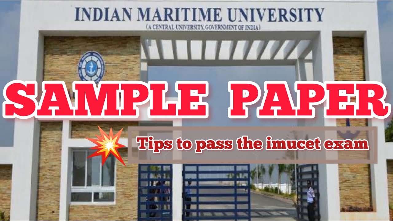 SAMPLE PAPER of IMUCET exam | IMU-CET EXAM | How to clear imu-cet exam ...