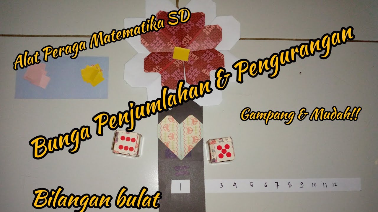 Bunga Penjumlahan & Pengurangan Bilangan Bulat || Alat Peraga ...