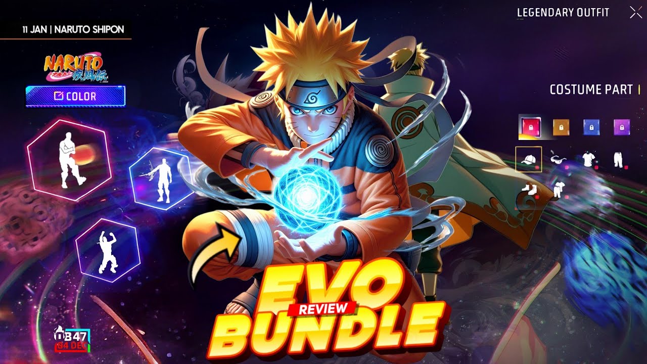 NARUTO LEGENDARY BUNDLE FULL REVIEW FF | NEW EVO BUNDLE EVENT | FREE ...