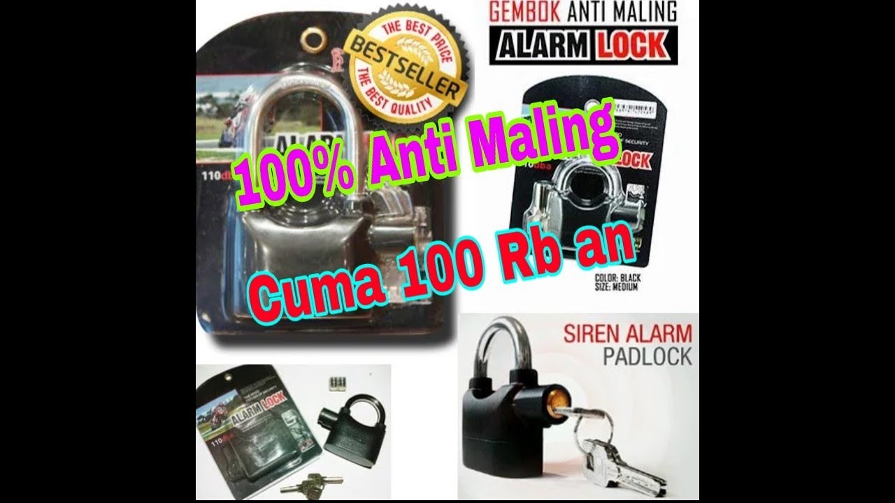 Alarm Motor || Gembok Alarm Anti Maling || Unboxing Gembok Alarm ...