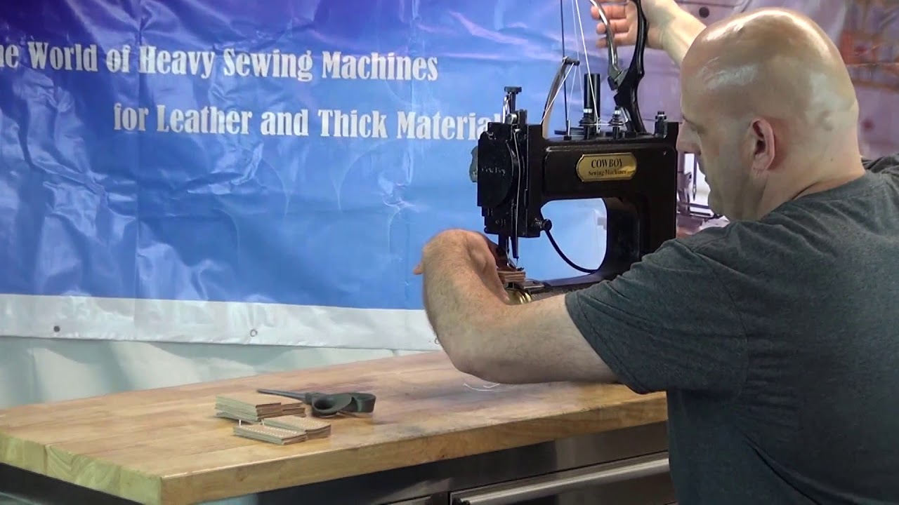 Cowboy OUTLAW stiching machine, hand crank leather sewing machine - YouTube