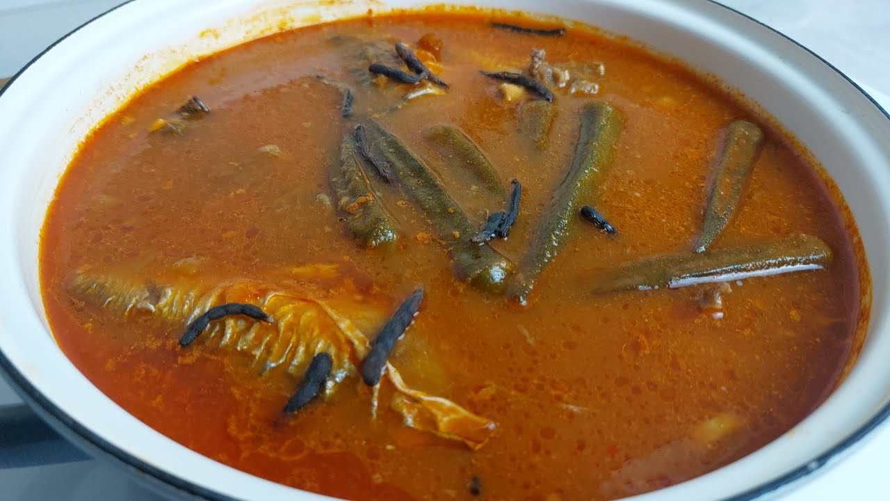 Grains of selim infused Goat Light soup with fufu in ghana - YouTube