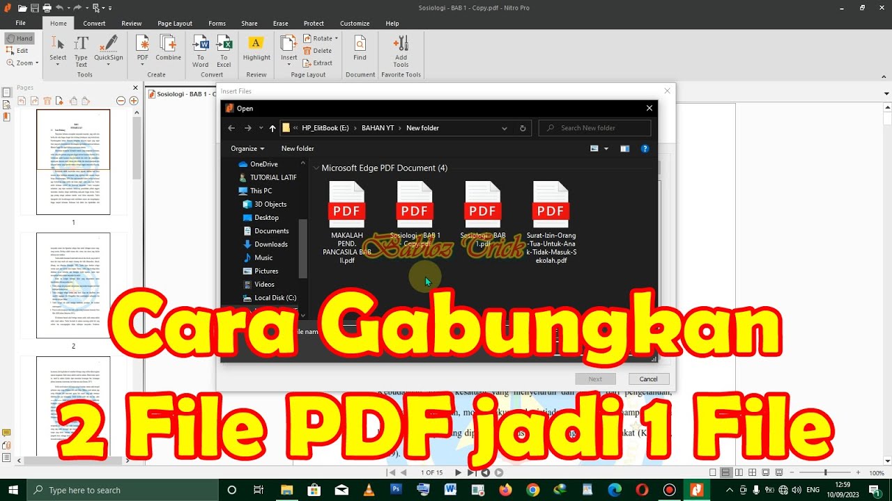Cara Gabungkan 2 File Pdf jadi Satu di NITRO Pro - YouTube