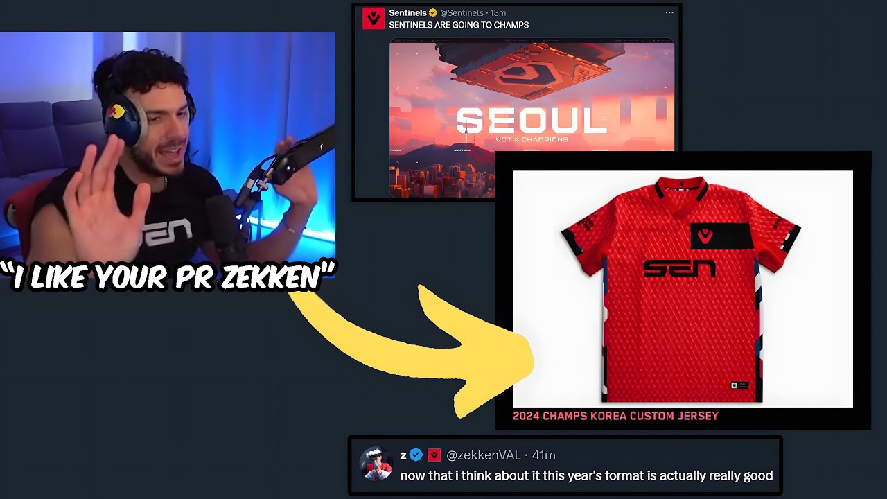 Tarik Reacts To Sentinels & Zekken's TWEET & Their New Champions Jersey ...