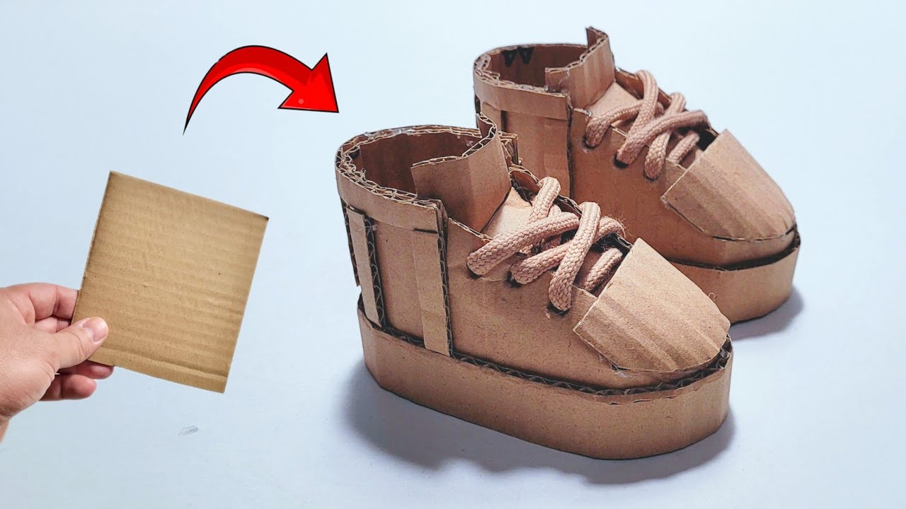 How to make shoes with cardboard | Adidas cardboard shoes - YouTube