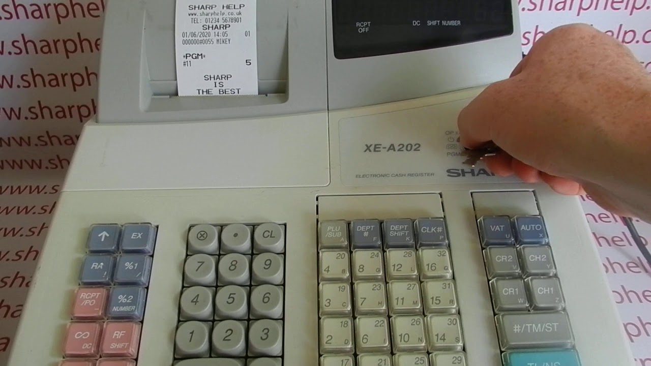 3 Line Header Message 3 Line Footer Message Sharp XE-A202 / XEA202 / XE ...