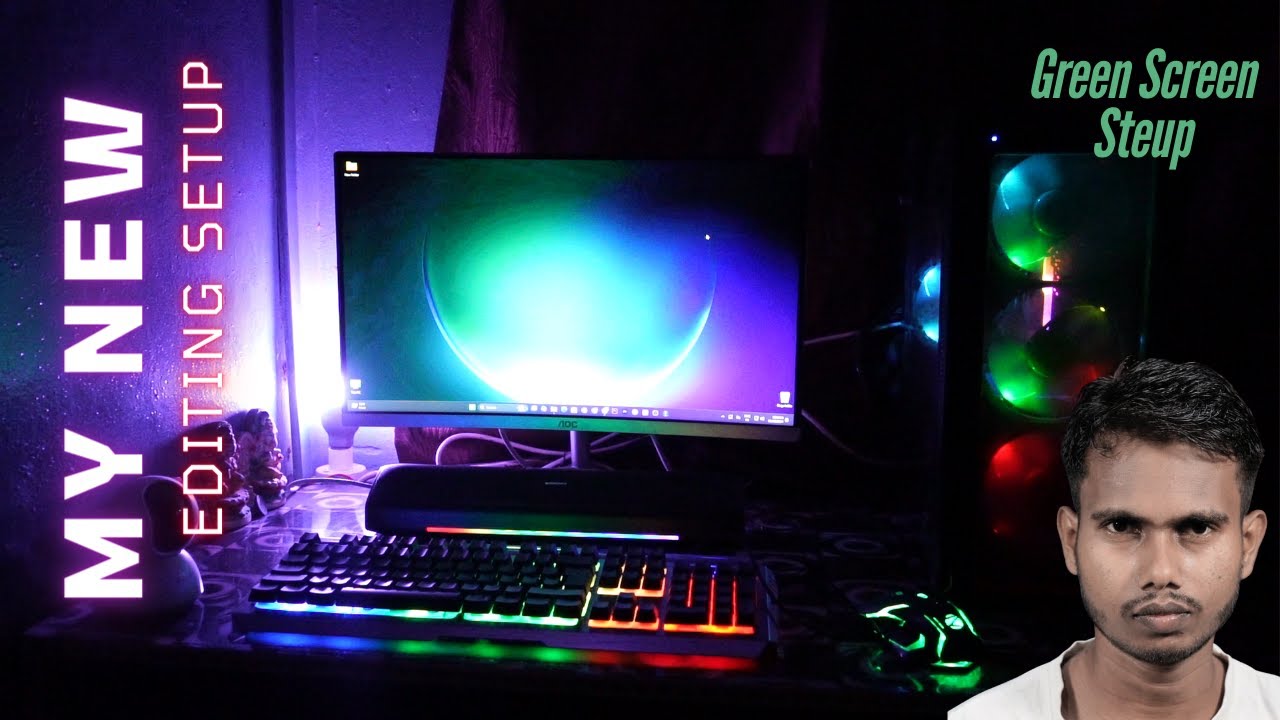 My NEW Editing Setup! AOC 32" OLED C9 TV and Green Screen Setup - YouTube
