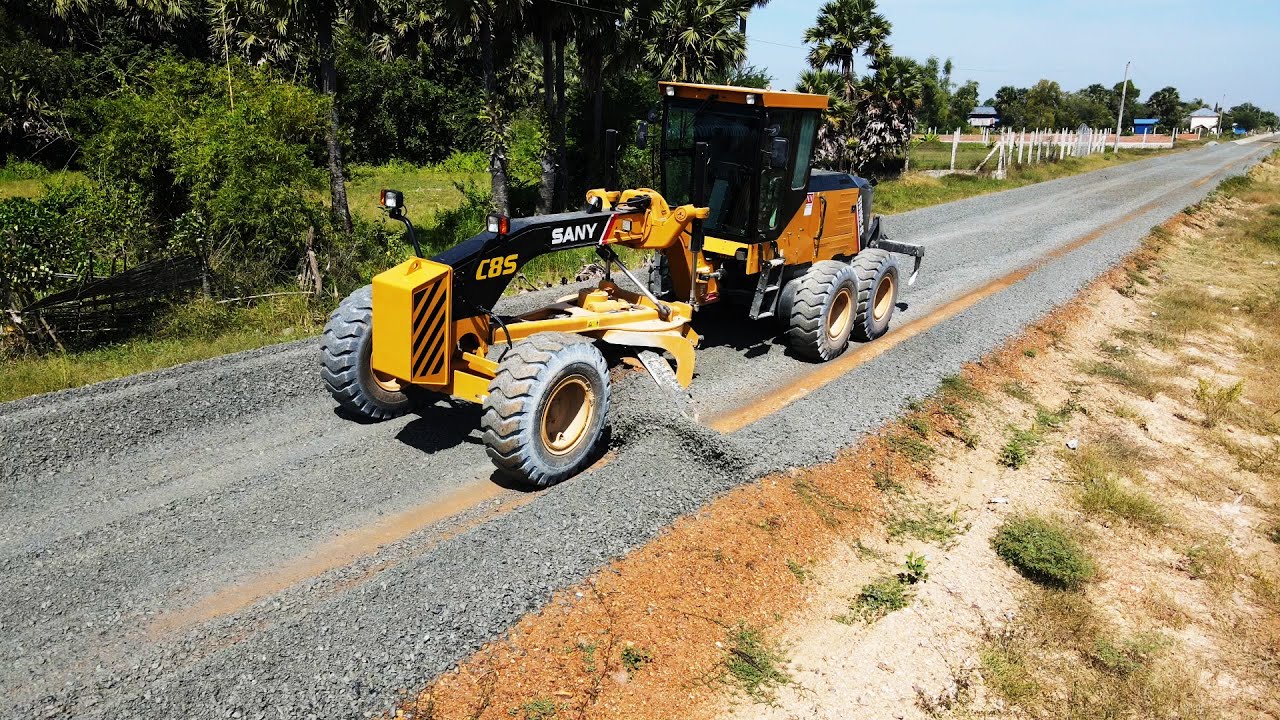 Amazing Of Motor Grader SANY Mixing Gravel Build New Road , Best ...