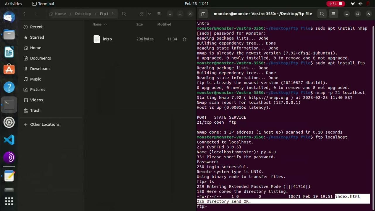 connect to ftp server using linux terminal or termux - YouTube