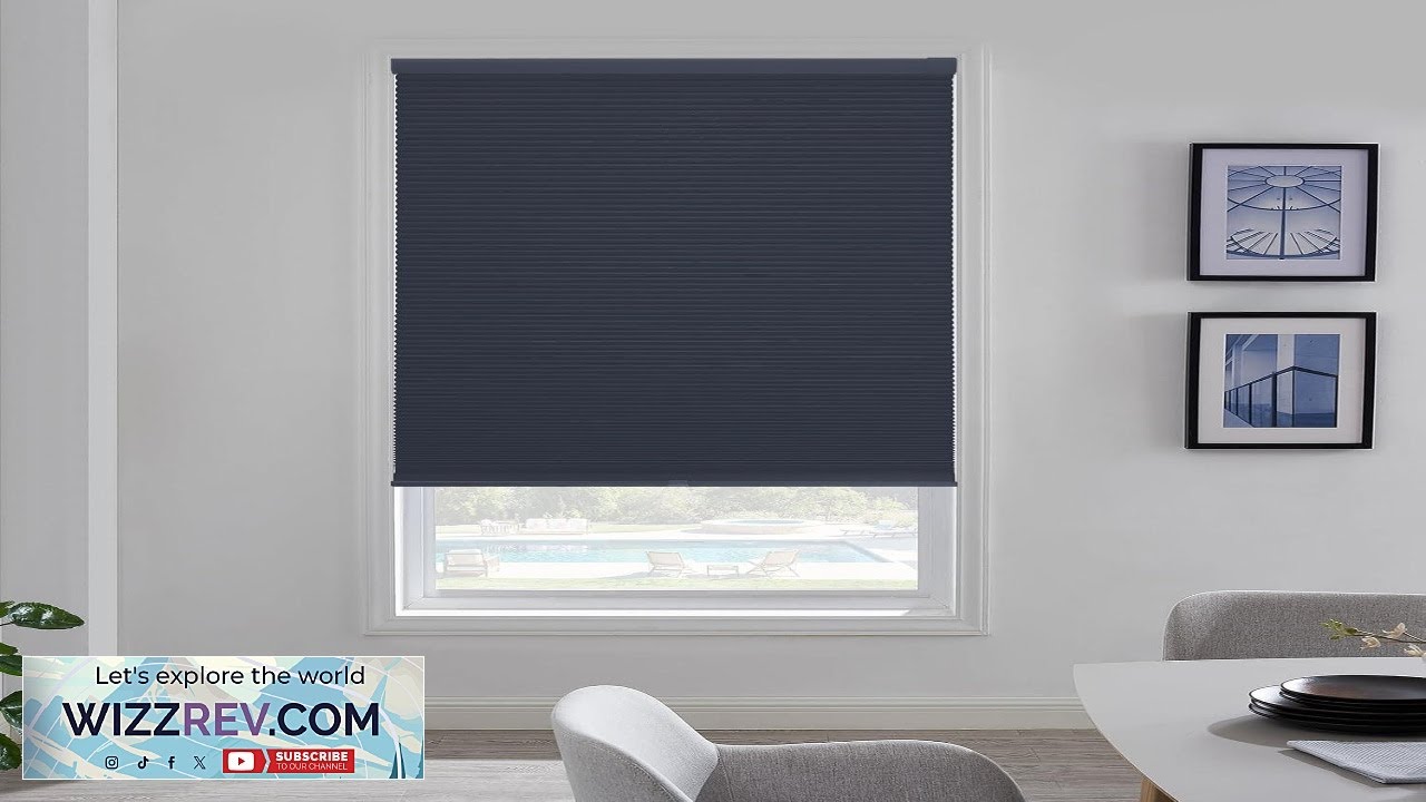Cordless Blackout Cellular Shades 32x64 inch Dark Blue Pull Down ...