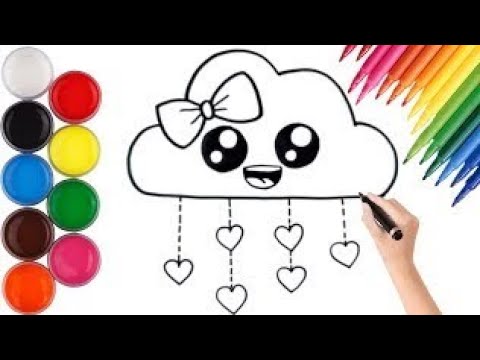 Hello Kitty Badal Drawing And Colouring lkg Class /Badal Drawing for ...
