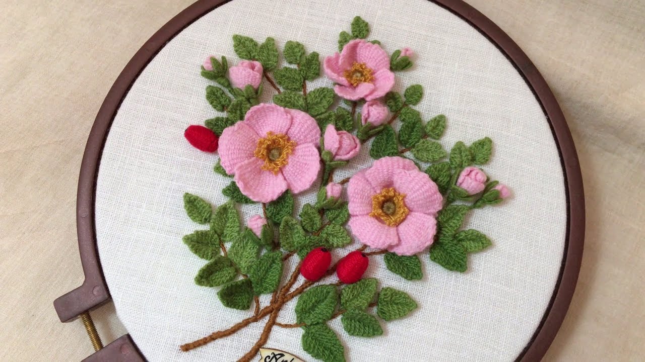 3D Embroidery with Exciting New Needle Weaving Techniques.Wild Rose ...