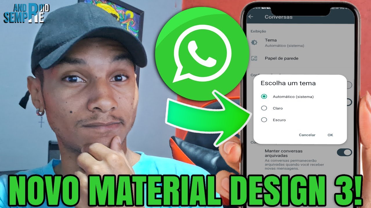 😱CONFIRA! WHATSAPP LANÇOU O NOVO VISUAL MATERIAL DESIGN 3 - TA TOP 😍 ...