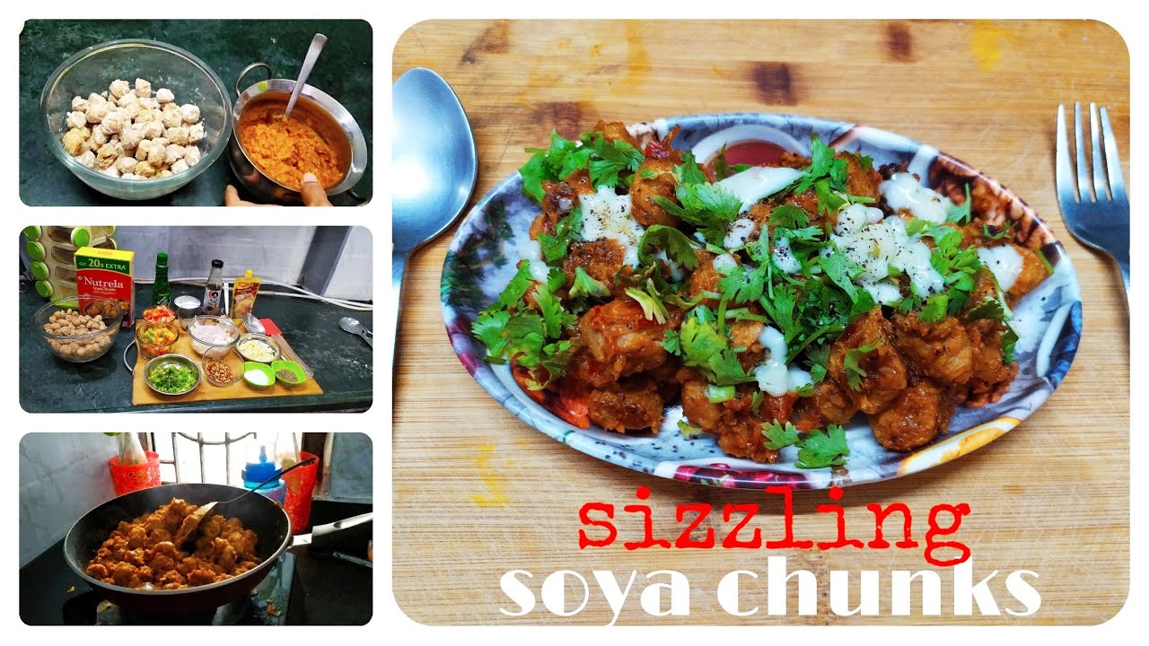 sizzling soya chunks |soya chunks recipe |how to make sizzling soya ...