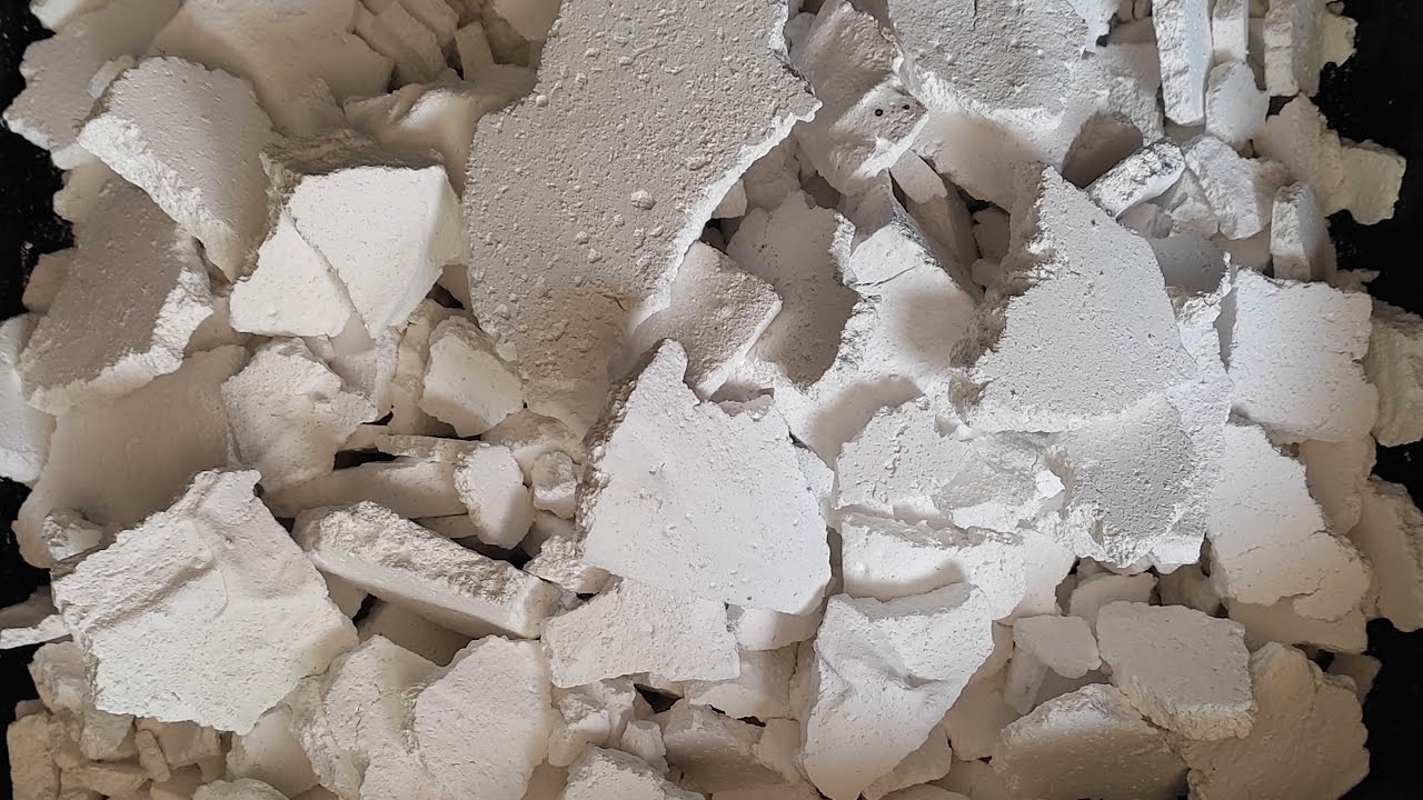 Crunchy fine pieces of crushed chalk - YouTube