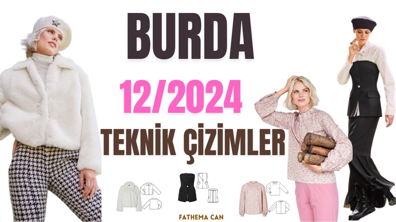 Burda 12 / 2024 Teknik Çizimler - YouTube