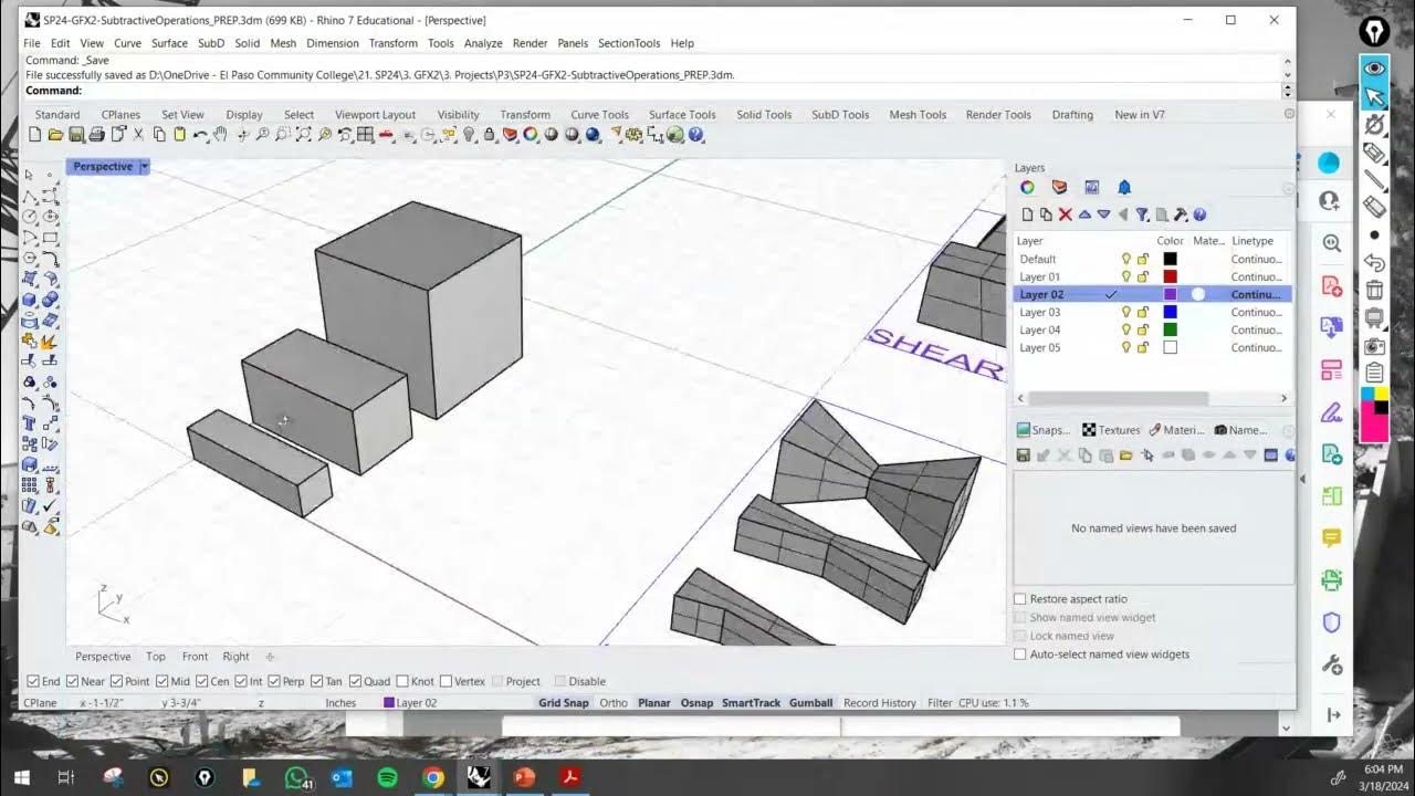 Subtractive Modeling Operations in Rhino, Pt1 - YouTube