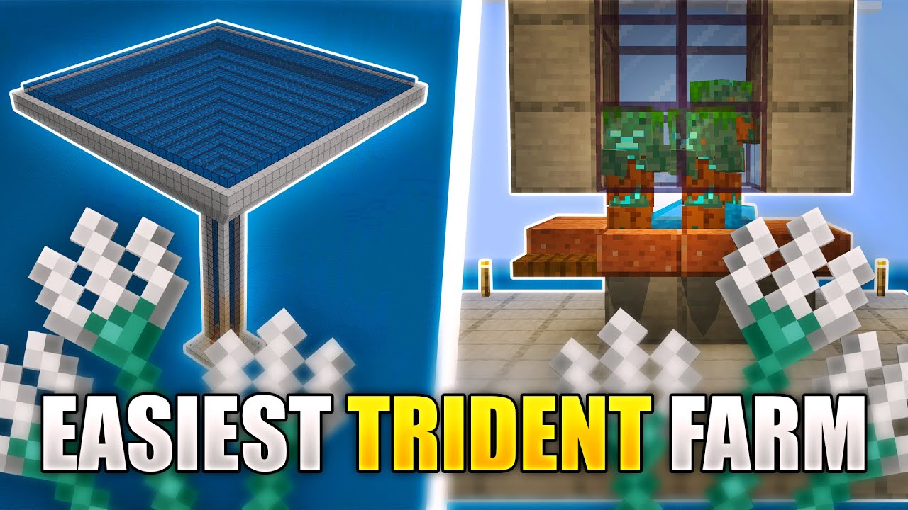 EASIEST TRIDENT Farm, 72/hour | In Minecraft Bedrock 1.21 - YouTube