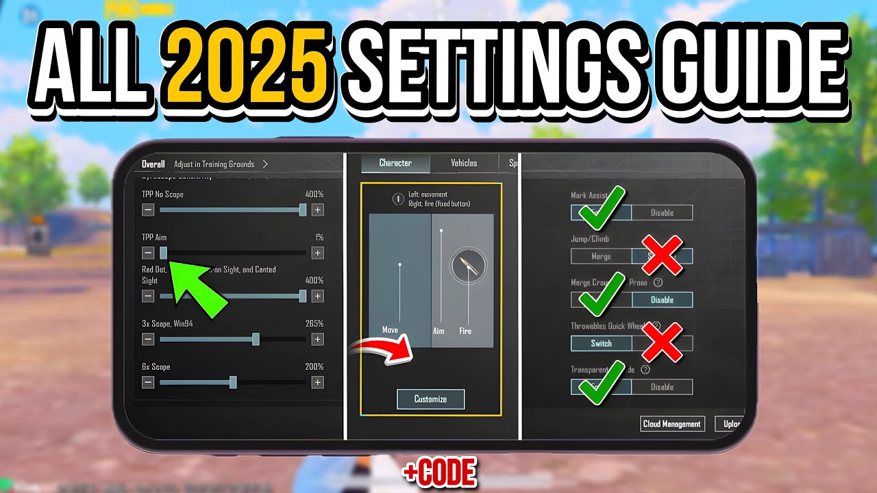 PUBG MOBILE 2025 BEST SETTINGS, SENSITIVITY & LAYOUTS 🔥 FULL COURSE ...