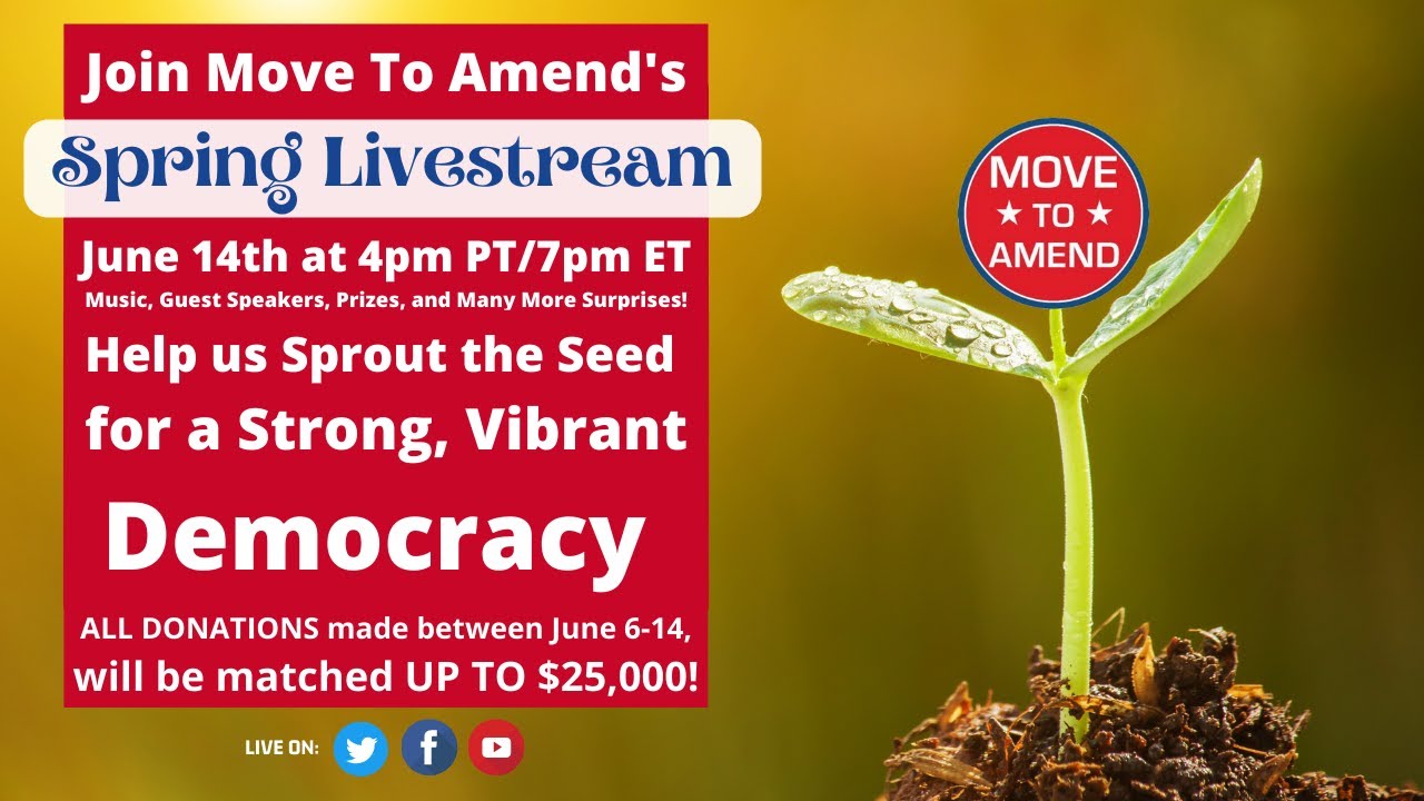 Move to Amend's Spring Livestream - YouTube