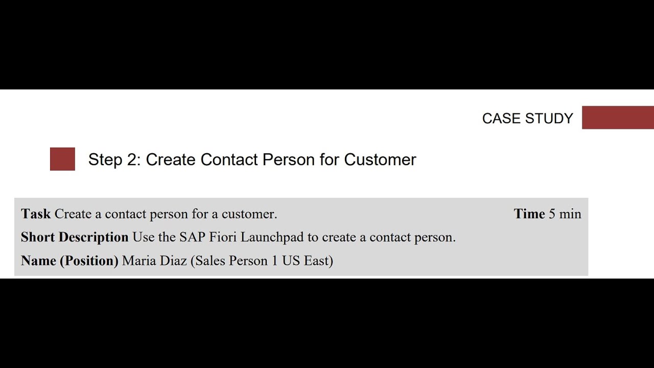 SAP Fiori (SD Process) - Step 2: Create Contact Person for Customer ...