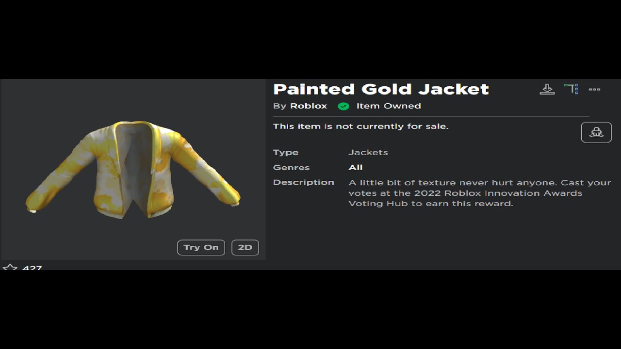 Roblox: How to get the *PAINTED GOLD JACKET* in the Roblox Innovation ...