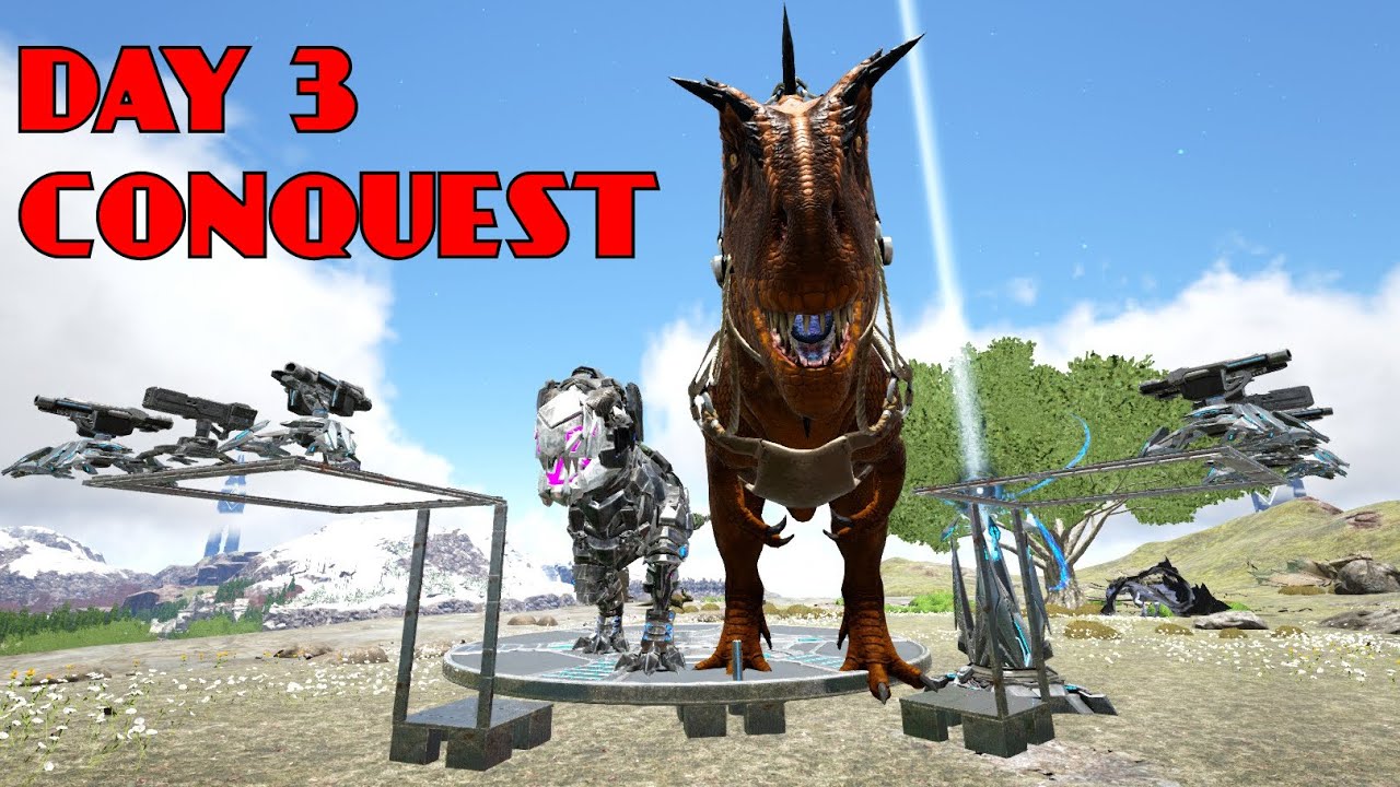 Defending Against AN ALPHA TRIBE!!! Ark Conquest EP 3 - YouTube
