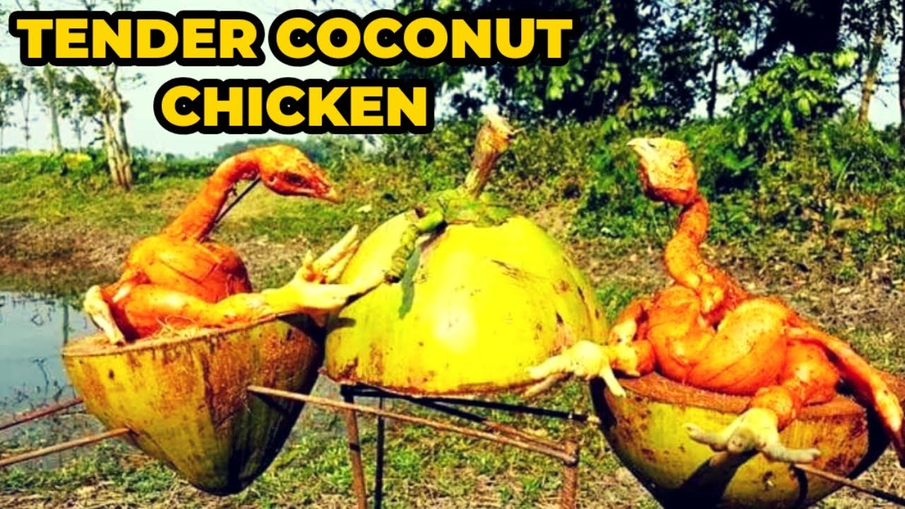Tender Coconut Chicken | Cooking Daab Chicken Curry in a Tender Coconut ...