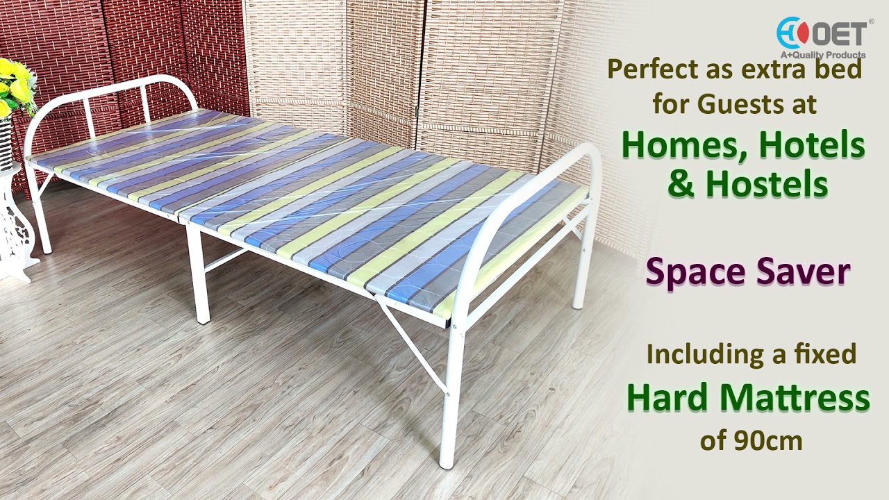 OET® European Standard Heavy Duty Foldable Cot with Wood Board with ...