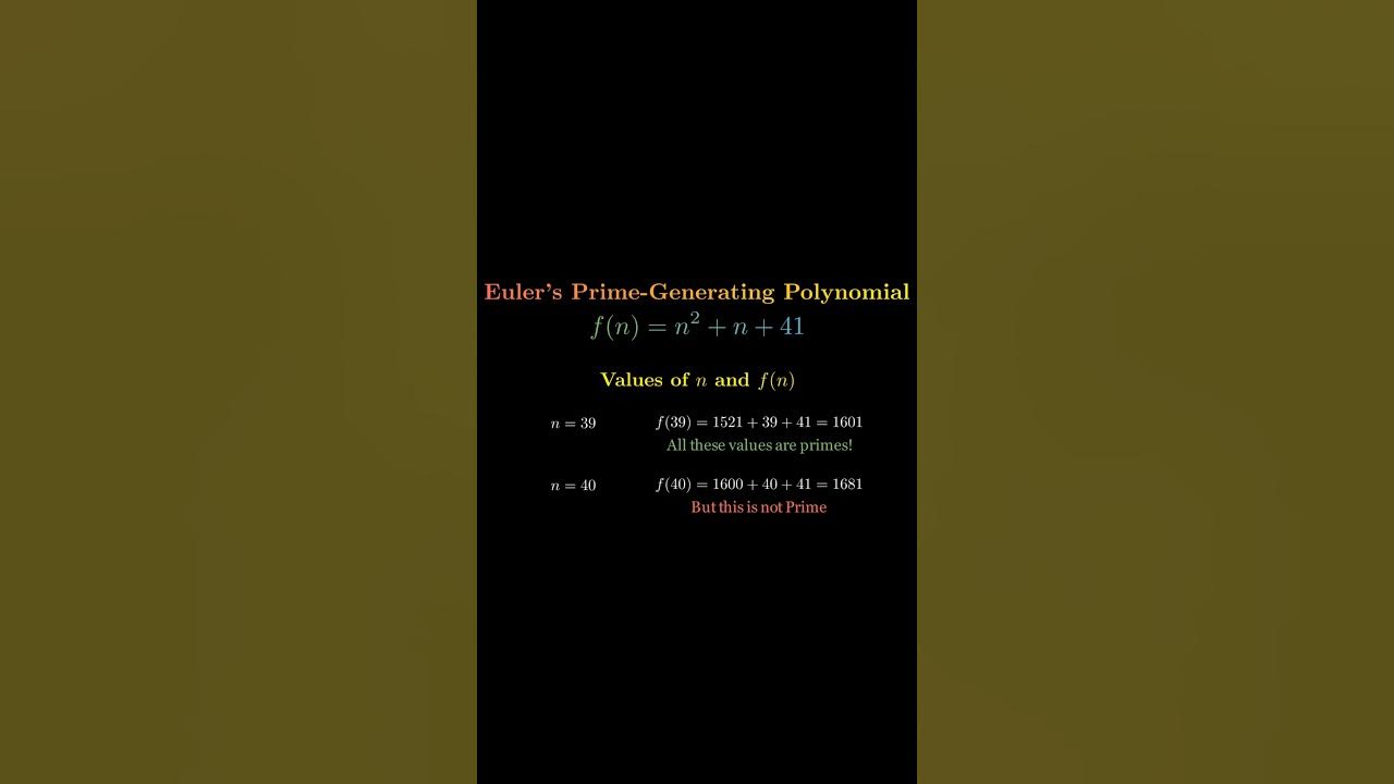 EULER'S PRIME FORMULA #maths - YouTube