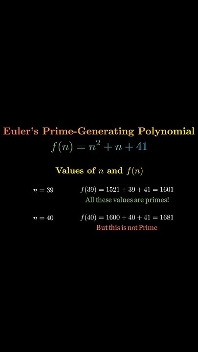 EULER'S PRIME FORMULA #maths - YouTube