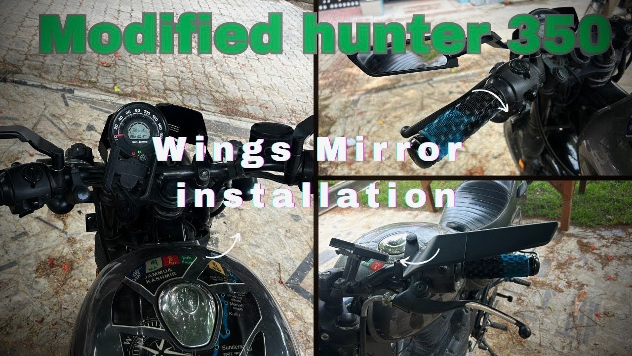 Aerodynamic Mirror || Hunter 350 Modification || New wings mirror ...