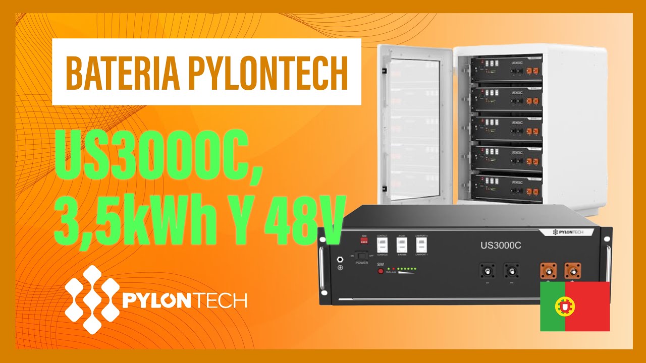 Bateria litio ,Pylontech us3000c. 3,5kwh y 48v - YouTube