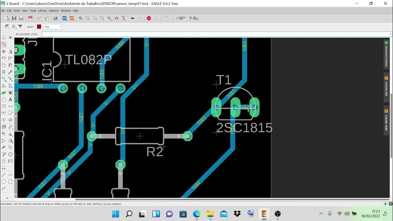 How to make in EAGLE aTemperature Sensor. - YouTube