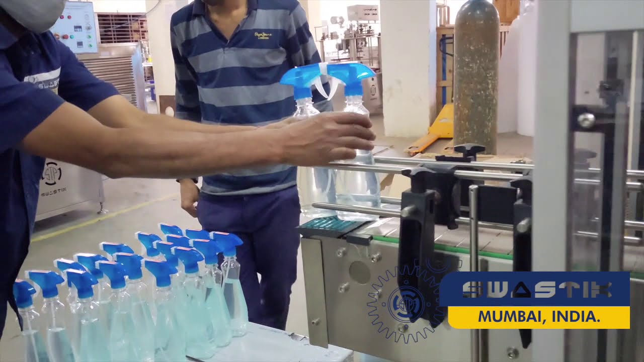 Swastik's Auto Linear Spindle Capping Machine Floor Cleaner Detergent ...