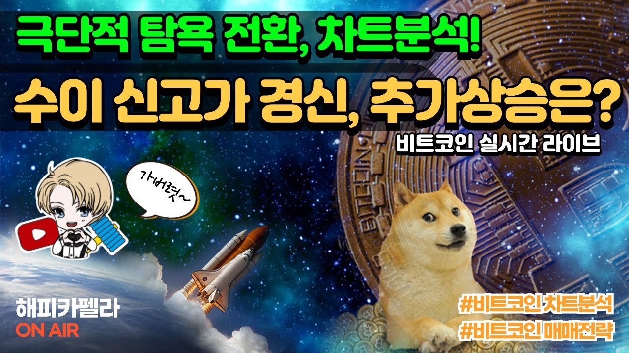 비트코인 실시간 수이 신고가 경신 추가 상승은 극단적 탐욕 차트분석 1212 점심💎비트코인 비트코인실시간