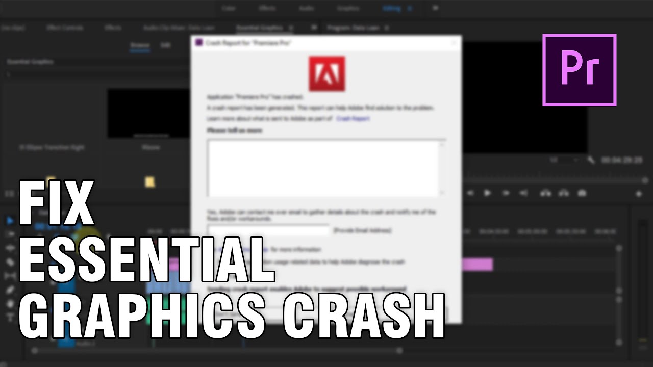 Essential Graphics Crash Premiere Pro Fix - YouTube