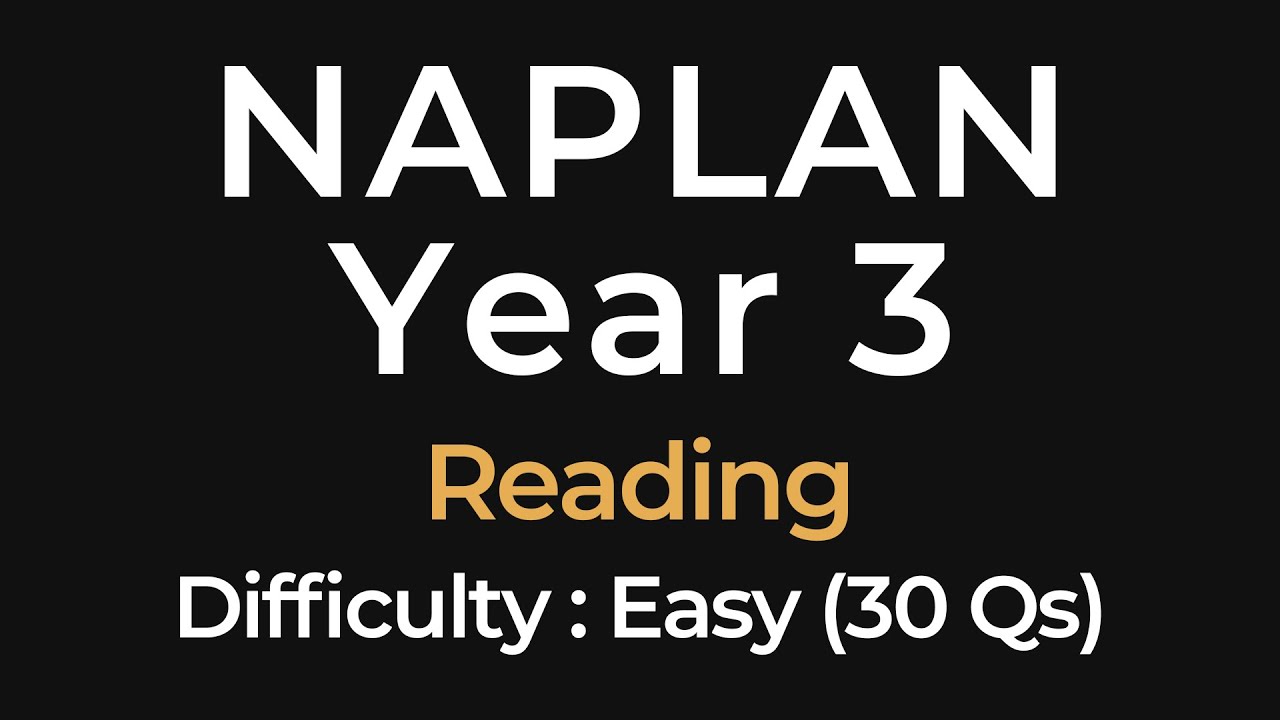 NAPLAN Training - Reading - Year 3 - 30 Questions - Wave 01 - YouTube