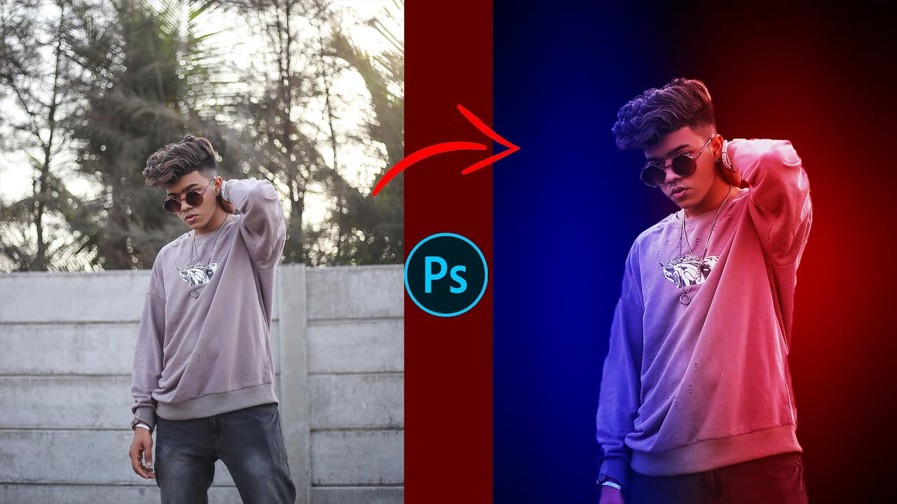 PHOTOSHOP Red & Blue Effect In Photoshop | Photo Manipulation | Adobe ...