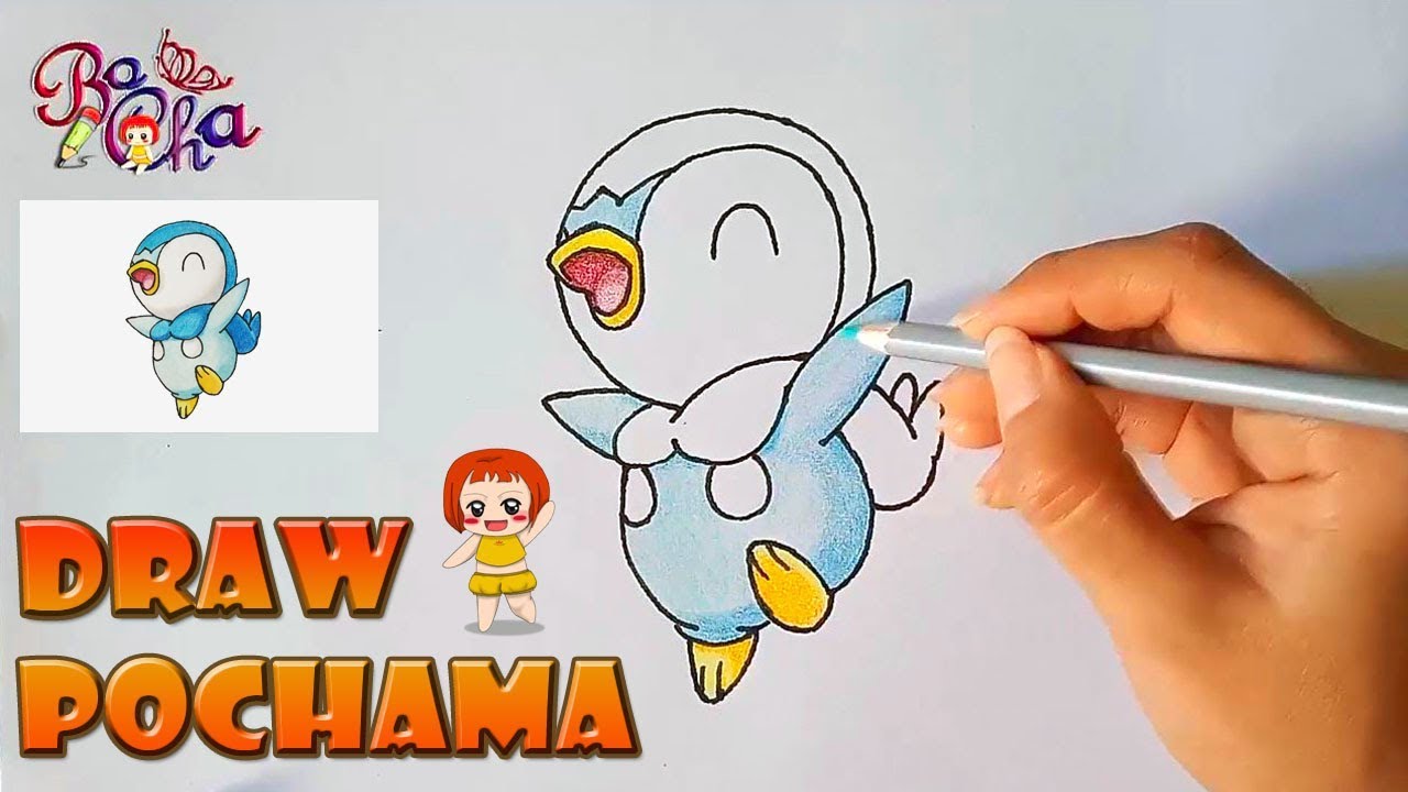 vẽ pokemon pochama (Piplup) [hệ nước] - BoCha - how to draw pochama ...
