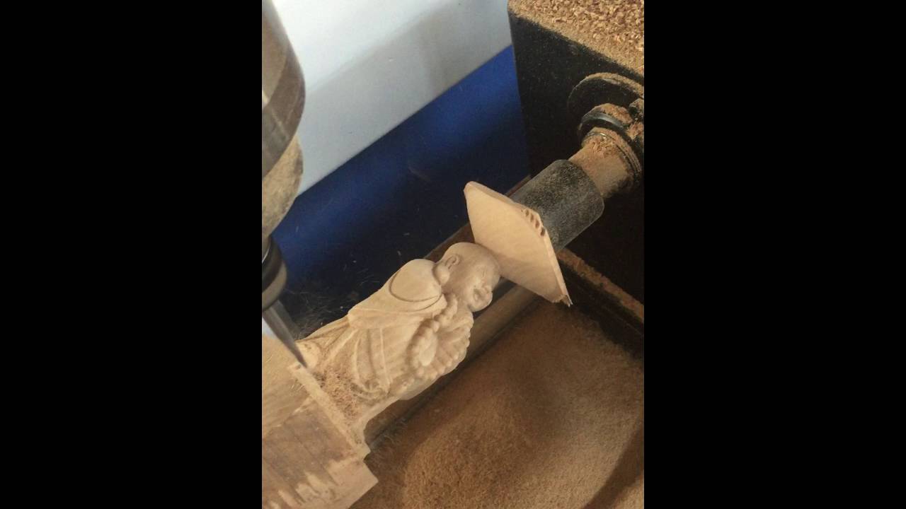 4axis R-1318T Rhino CNC Router rotary working 3D - YouTube