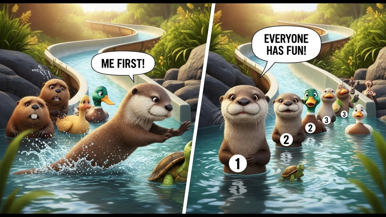 Ollie the Otter Learns to Wait His Turn | Patience Story for Kids ...