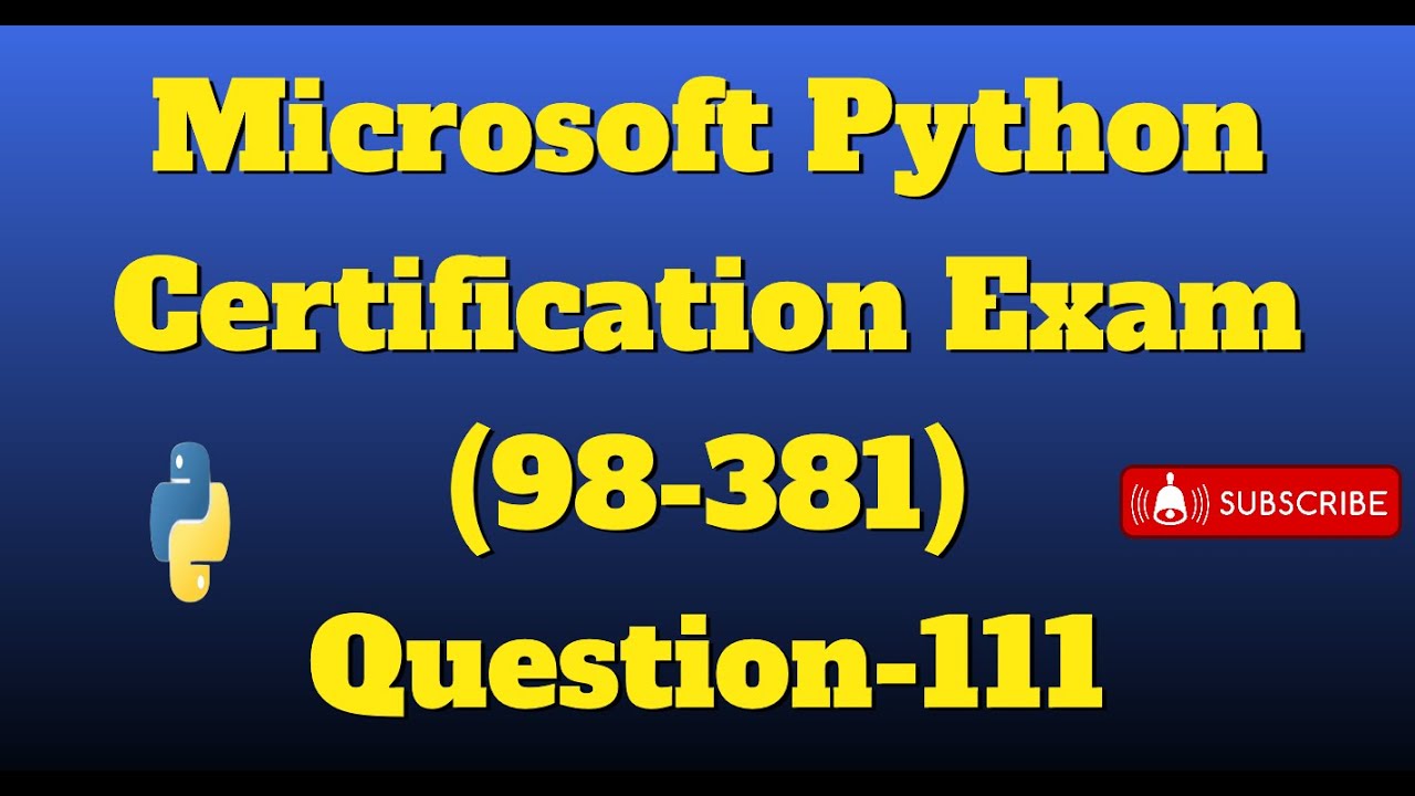 python certification exam Question-111 - YouTube