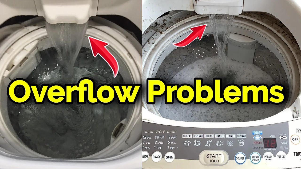 Top load washing machine overflow || automatic washing machine drain ...