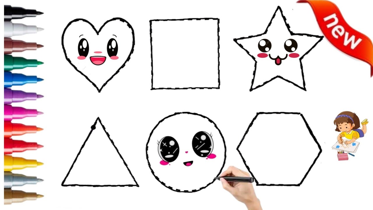 how to draw the shaps/ Geometric Shapes Drawing, Painting and Coloring ...