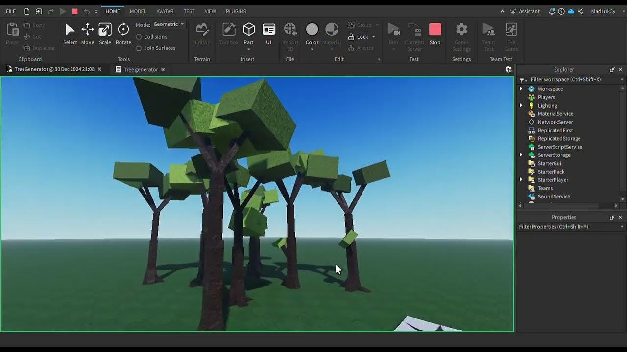 So I made a random tree generator in Roblox... | Roblox Studio - YouTube