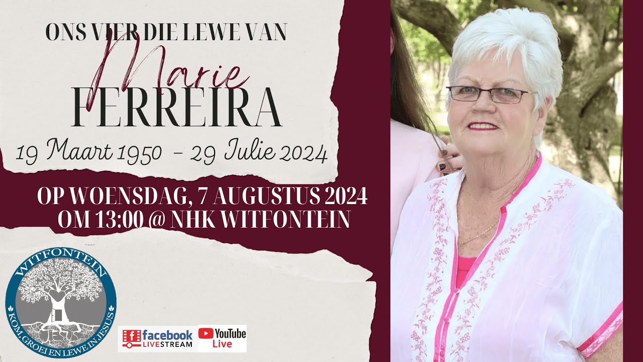 20240807 |GEDENKDIENS - Marie Ferreira |7 Augustus 2024 - 13:00 | Jimmy ...